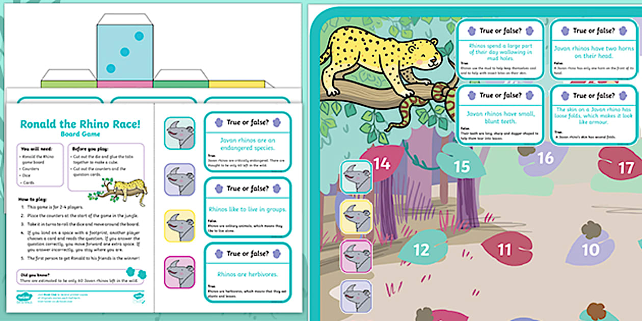 Ronald the Rhino Board Game (teacher made) - Twinkl