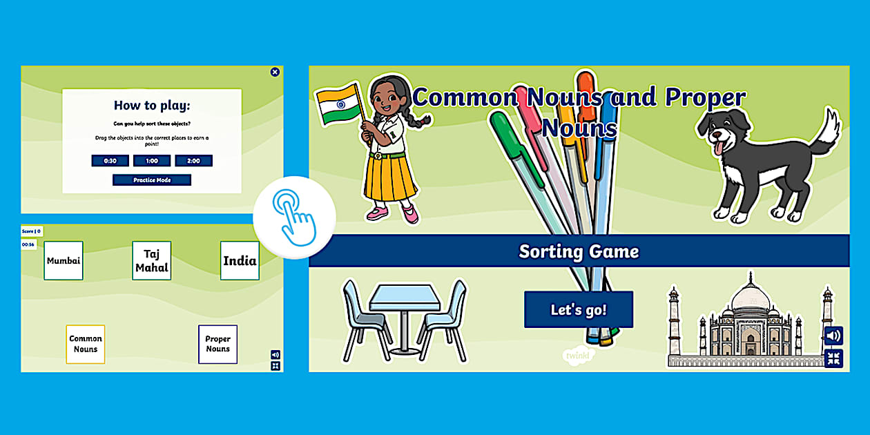 Common Nouns and Proper Nouns Interactive Sorting Activity
