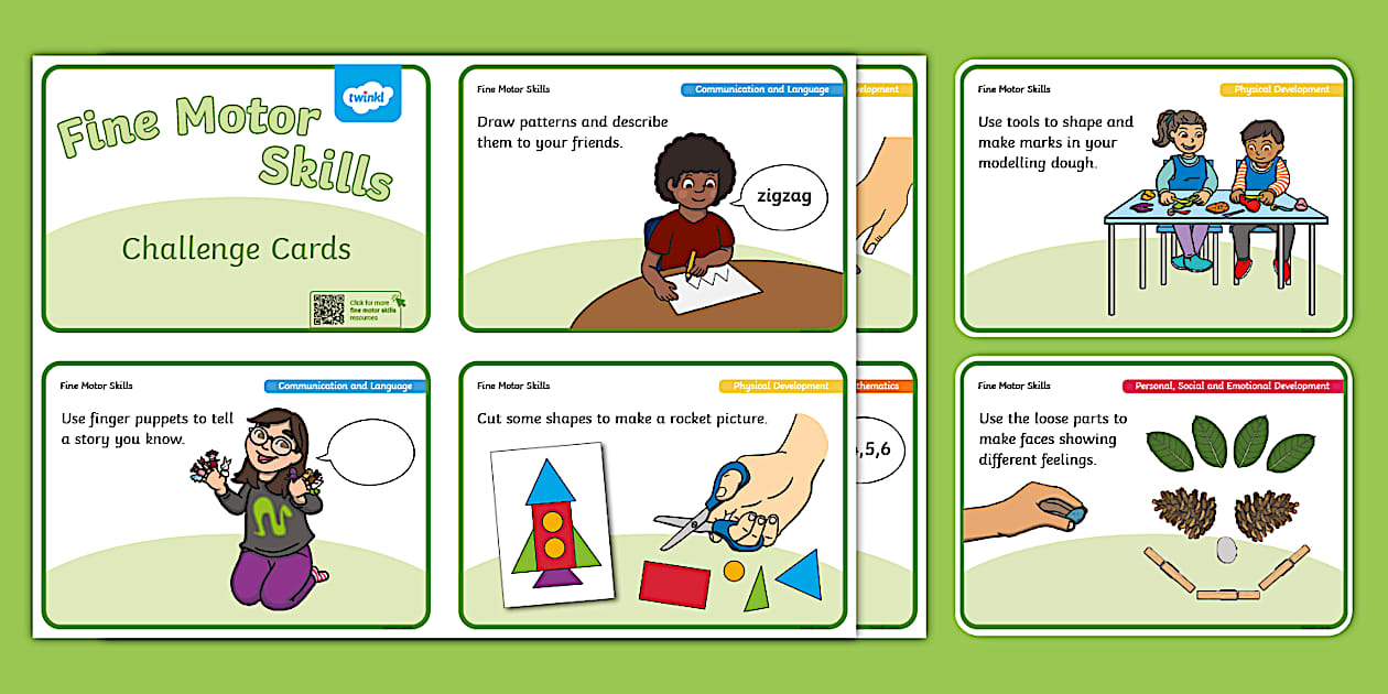 Fine Motor Skills Continuous Provision Challenge Cards