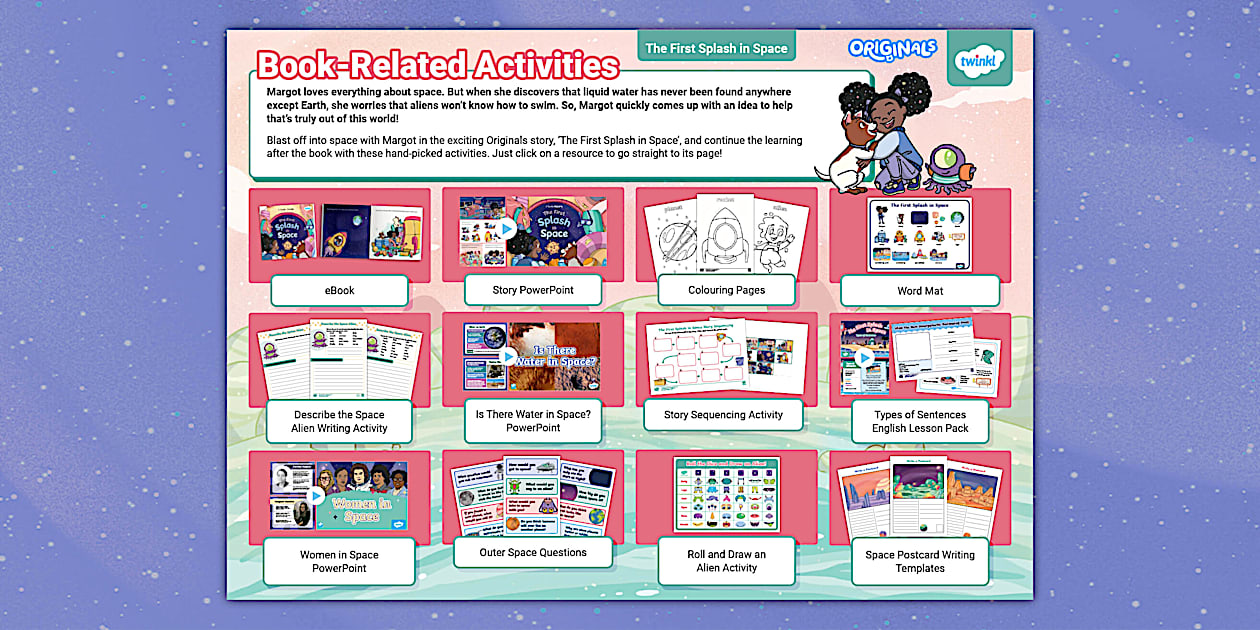 The First Splash in Space - Book-Related Activities - Twinkl