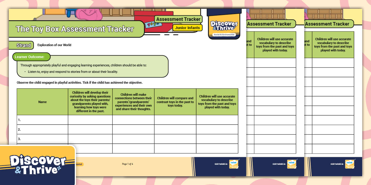 The Toy Box Assessment Tracker Junior Infants (teacher made)