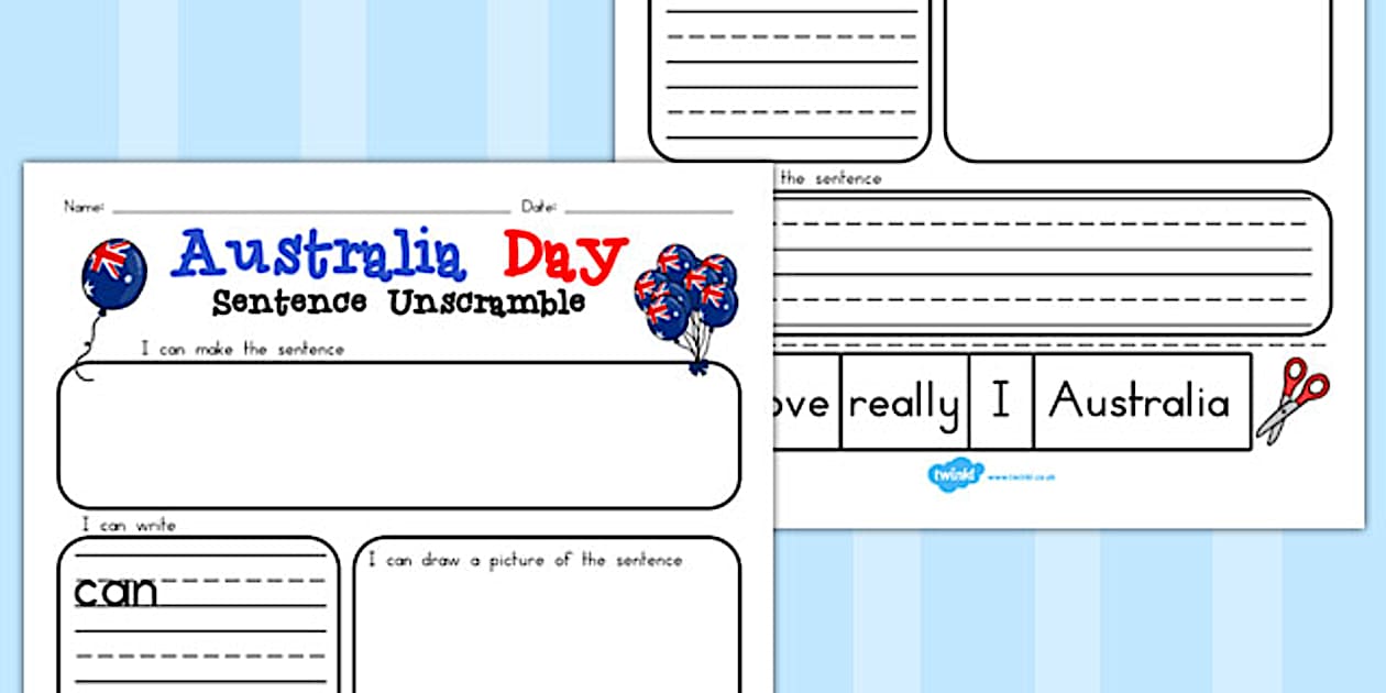 Winter Sentence Unscramble Worksheets