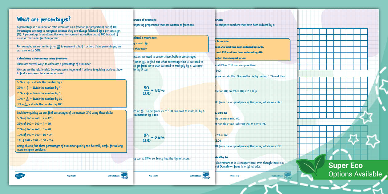 Ratio and Proportion: What are Percentages? (Ages 10 - 11)
