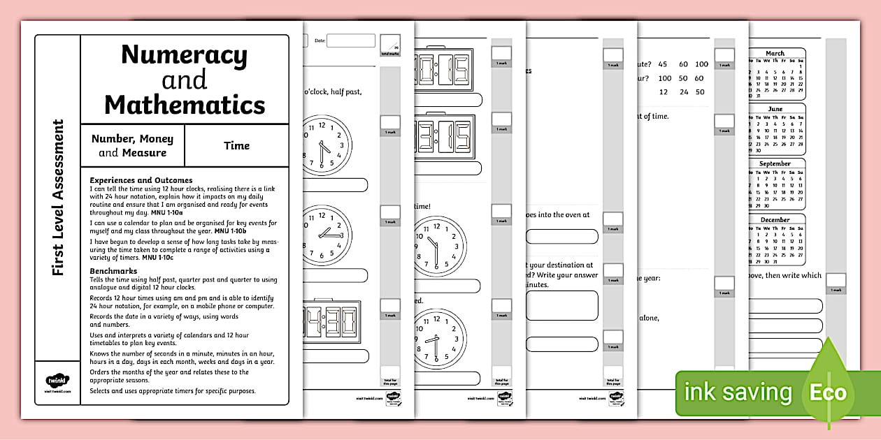 First Level Time Assessment - CfE Numeracy and Mathematics