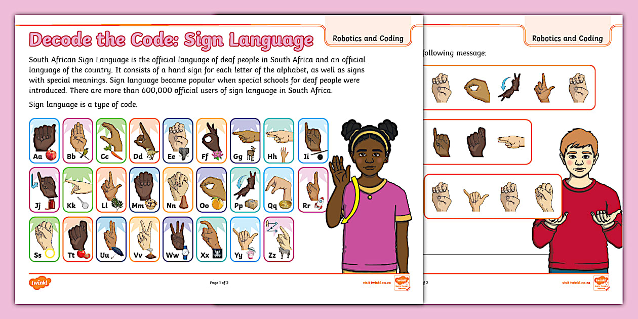 Grade 3 Robotics and Coding: Decoding - Sign Language