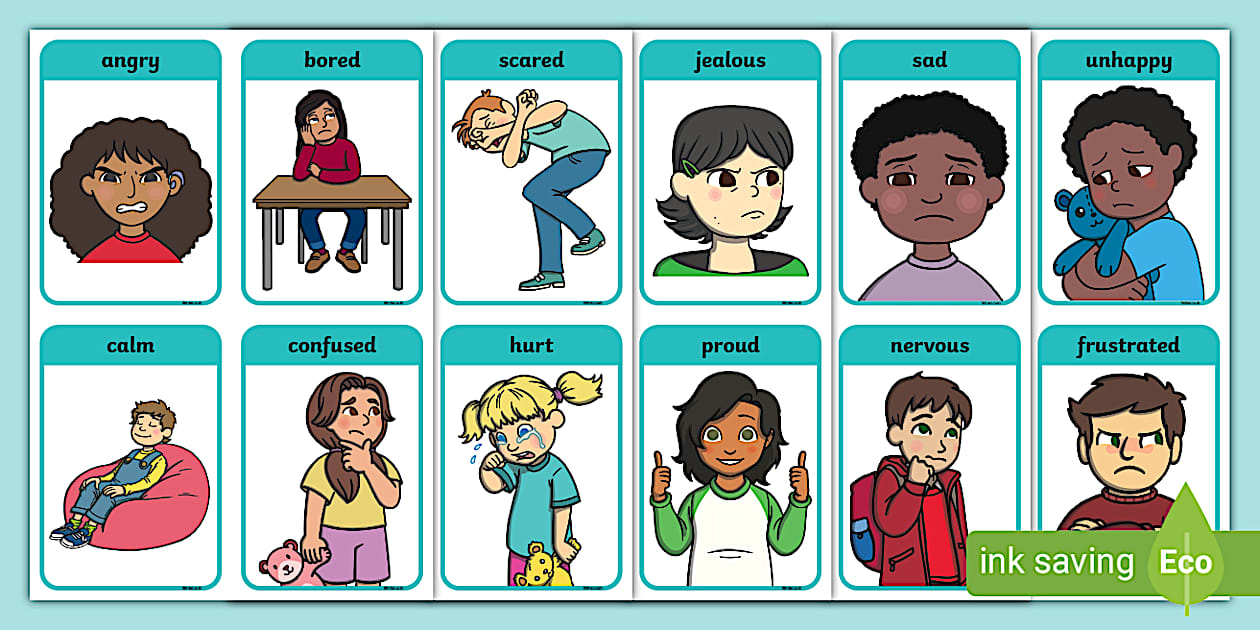My Emotions Faces Discussion Cards - Twinkl