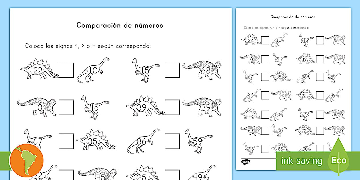 Ficha de actividad: Comparar números (teacher made)