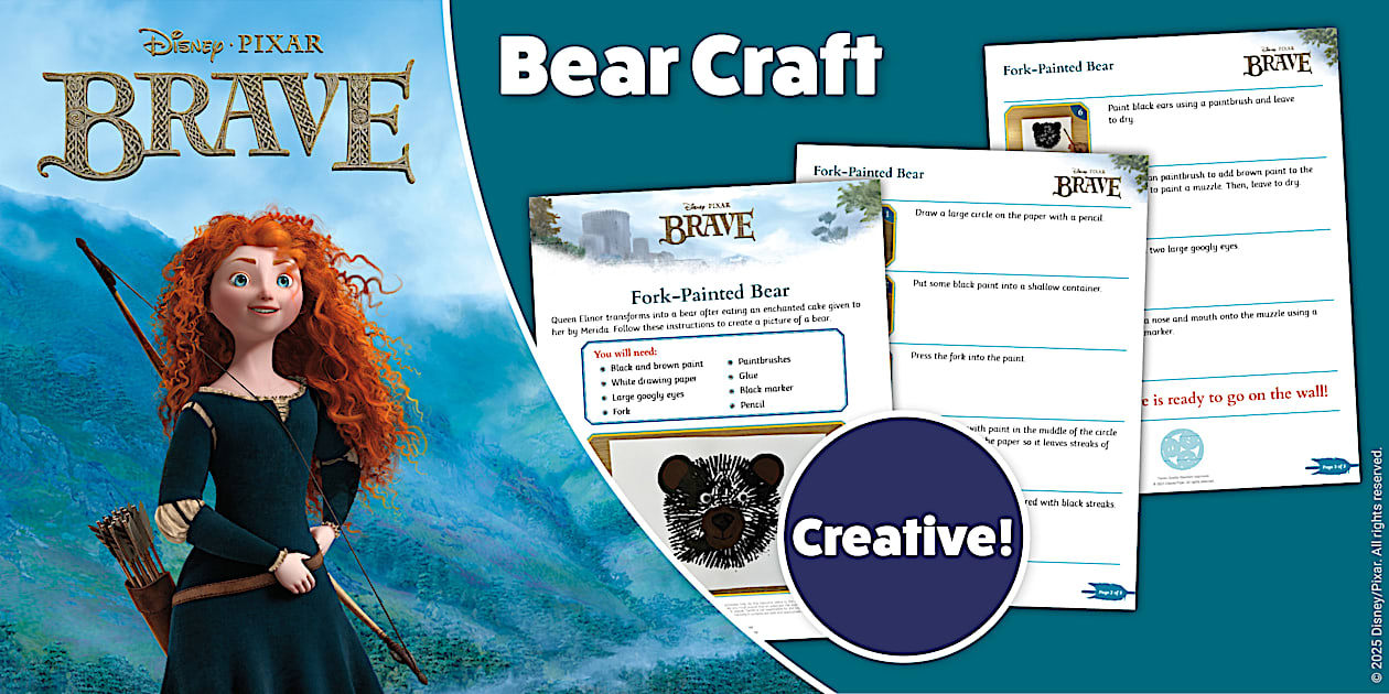Brave: Fork-Painted Bear Craft Instructions