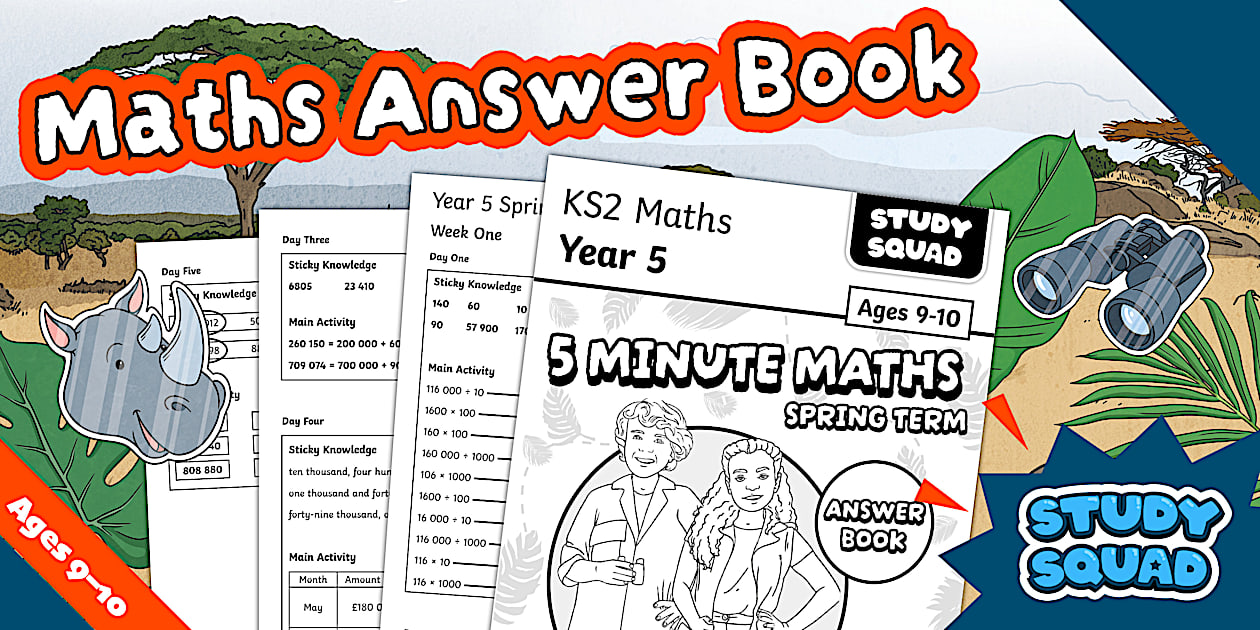 👉 Study Squad 5 Minute Maths - Year 5 Spring - Answer Book