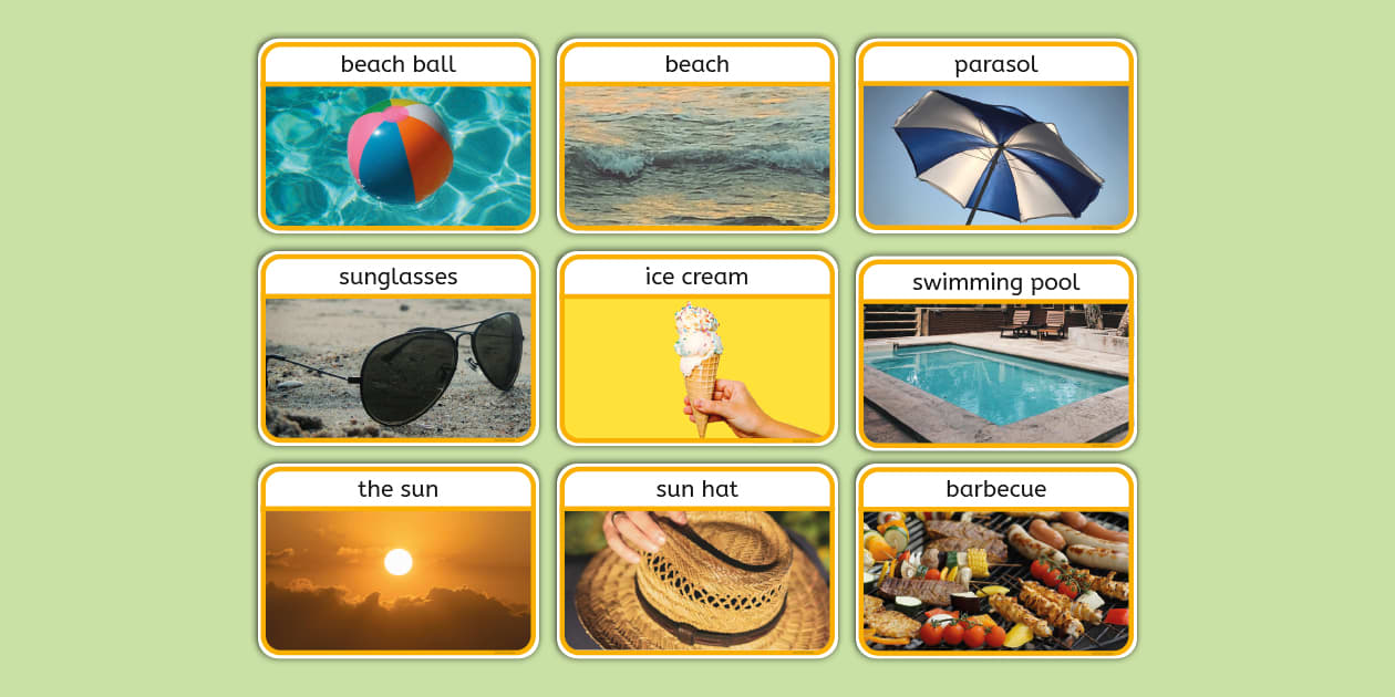 Summer Photo Flashcards (teacher made) - Twinkl