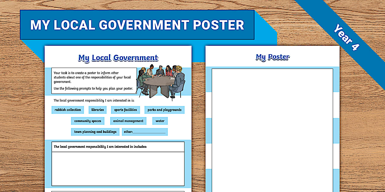 Responsibilities of Local Government Poster for Year 4