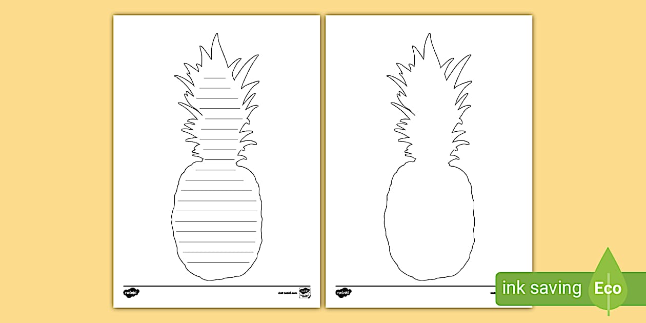 Pineapple Outline Writing Frame (Teacher-Made) - Twinkl