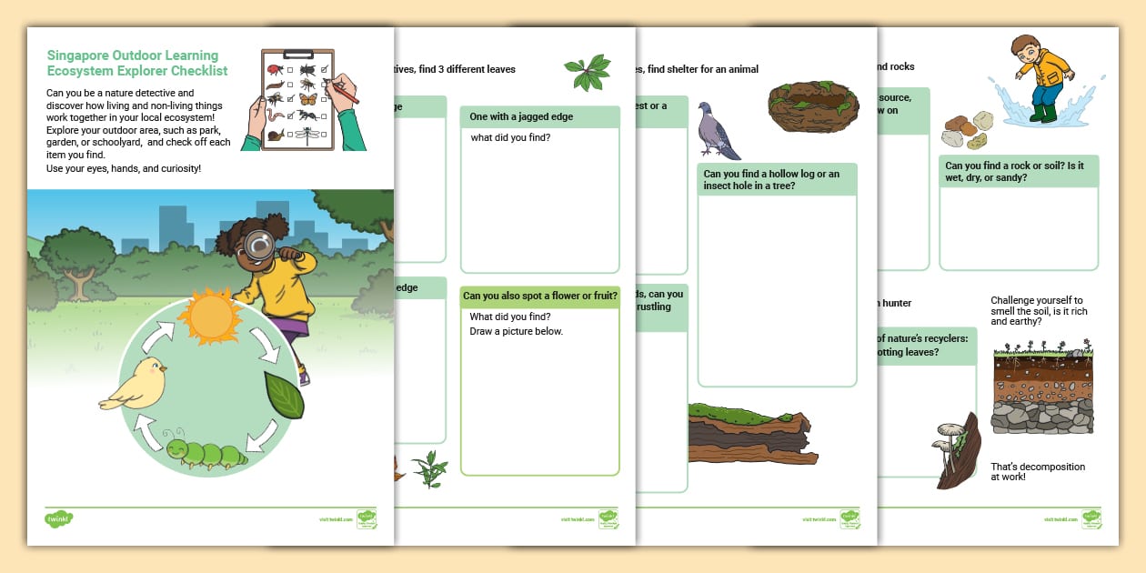Singapore Outdoor Learning Checklist (teacher made) - Twinkl