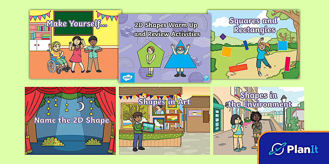 Foundation Space: 2D Shapes Warm Up and Review Activities