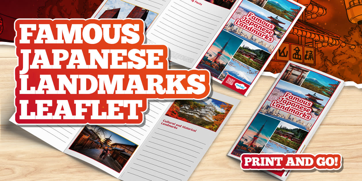 Famous Japanese Landmarks Leaflet Template