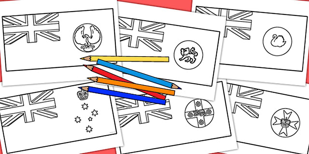 An Australian Flag Colouring Template | Colouring | Twinkl