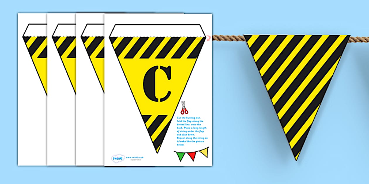 Cursive Construction Area Display Bunting (teacher made)