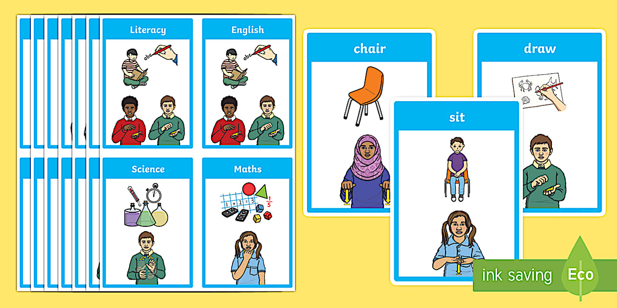 BSL Classroom Flashcards (teacher made) - Twinkl