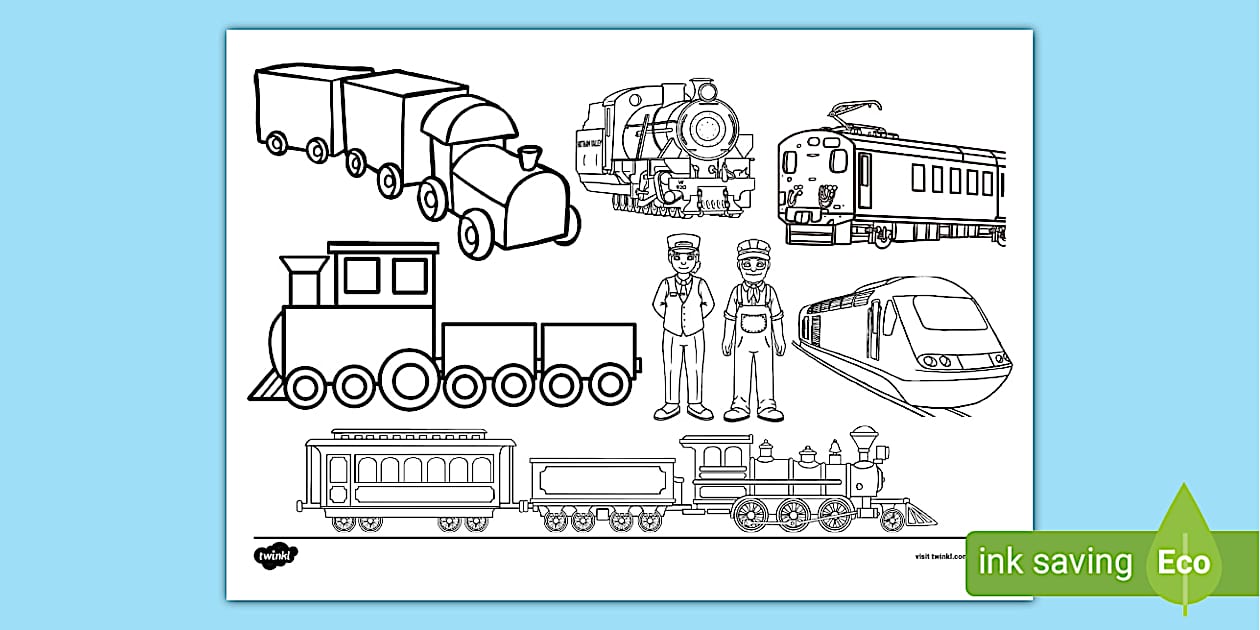 Train Doodle Colouring Page (Teacher-Made) - Twinkl