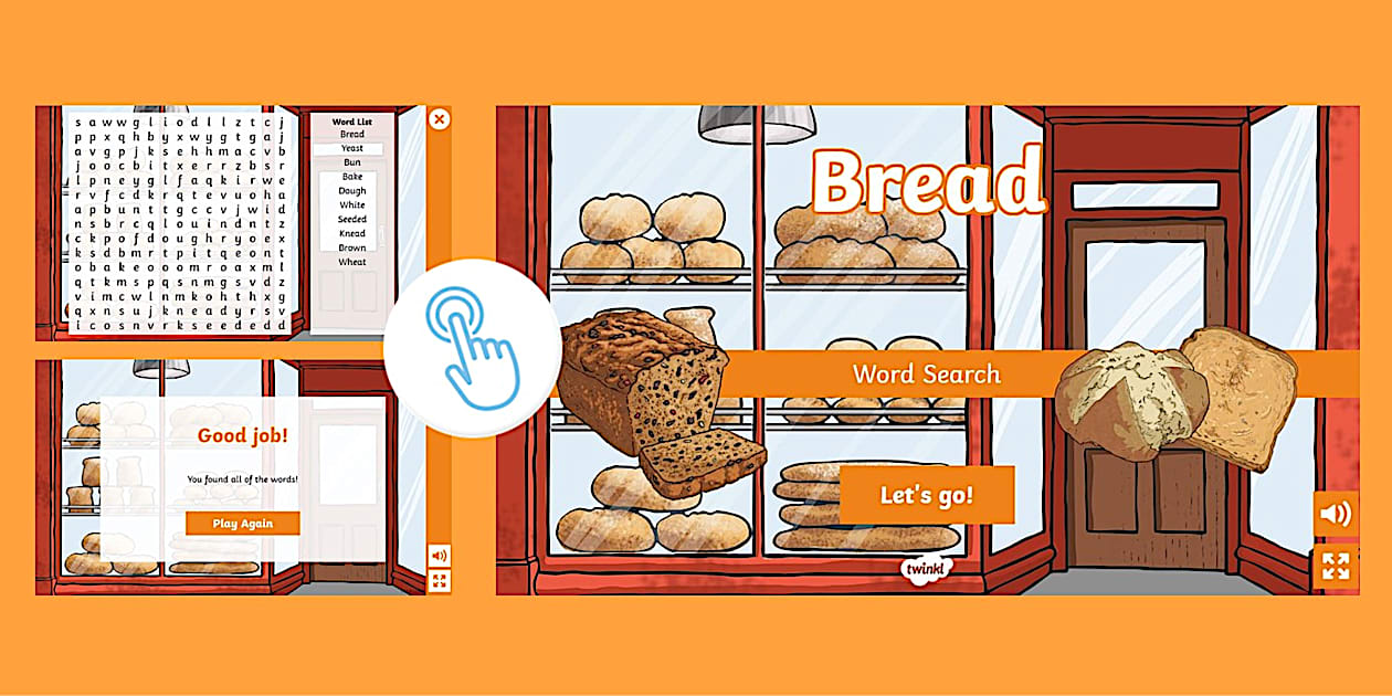 Interactive Bread Word Search (teacher made) - Twinkl