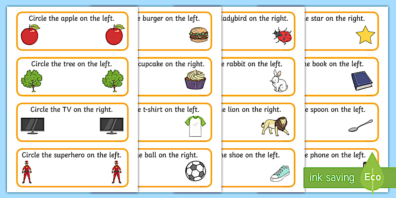 Right And Left Concept Worksheet (teacher made) - Twinkl