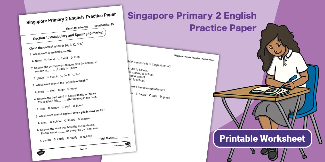 Singapore Primary 2 Simple English Practice Paper