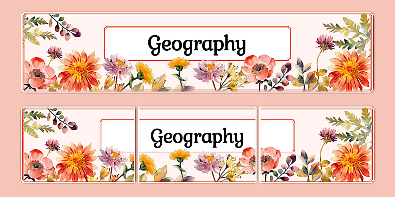 Wildflower Botanical Themed Geography Display Banner