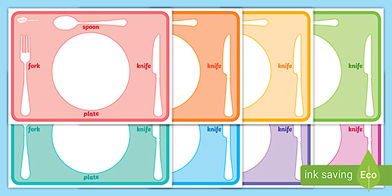 Plate and Cutlery Placemats (teacher made) - Twinkl