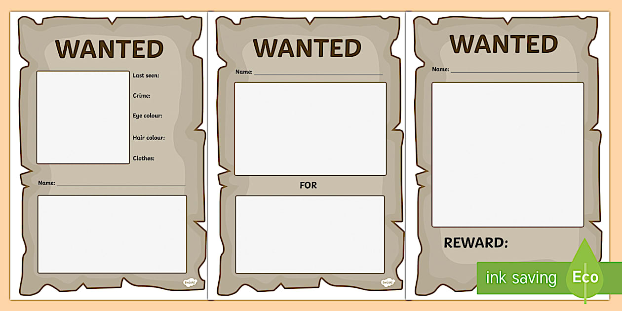 👉 Free Wanted Poster Template - Primary Resources - Twinkl