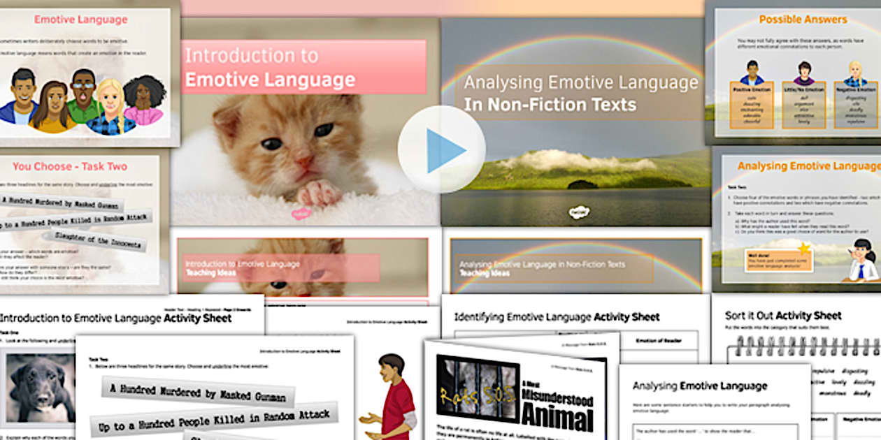 Analysing Emotive Language Lesson Pack Bundle - Twinkl