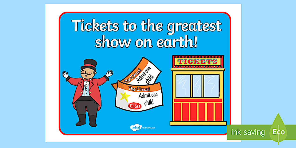 Editable The Circus Ticket Booth Display Sign - Twinkl