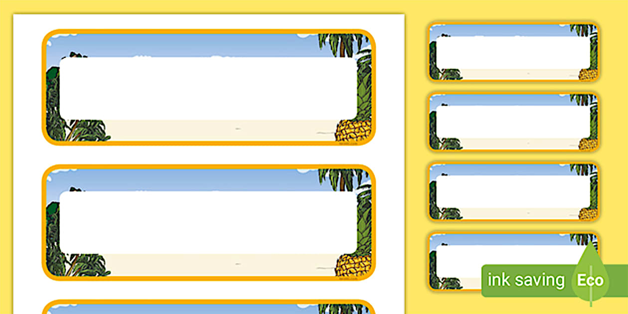 Tropical Pineapple Table Name Tags (teacher made) - Twinkl
