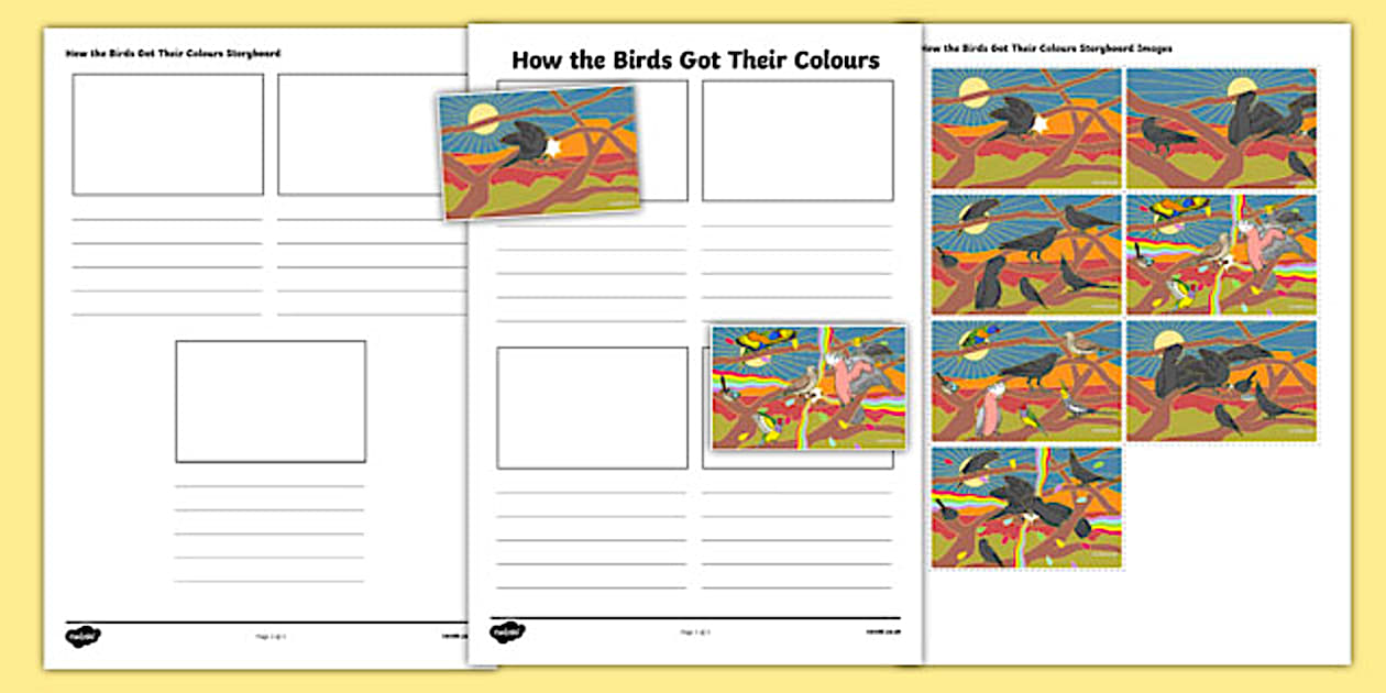 Aboriginal Dreaming How the Birds Got Their Colours Storyboard Template