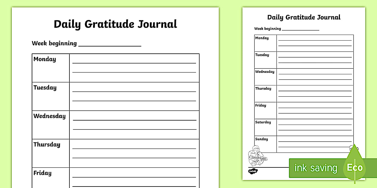 Gratitude School Journal Worksheets - Teacher-made Resources
