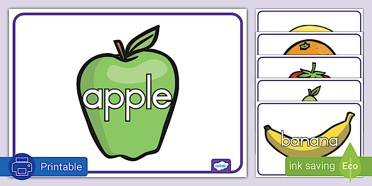 Fruits with Names Posters (professor feito) - Twinkl