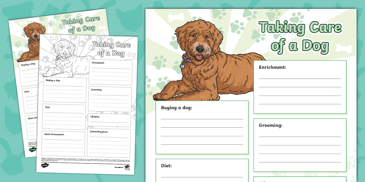 Taking Care of a Dog Fact File Template - Twinkl