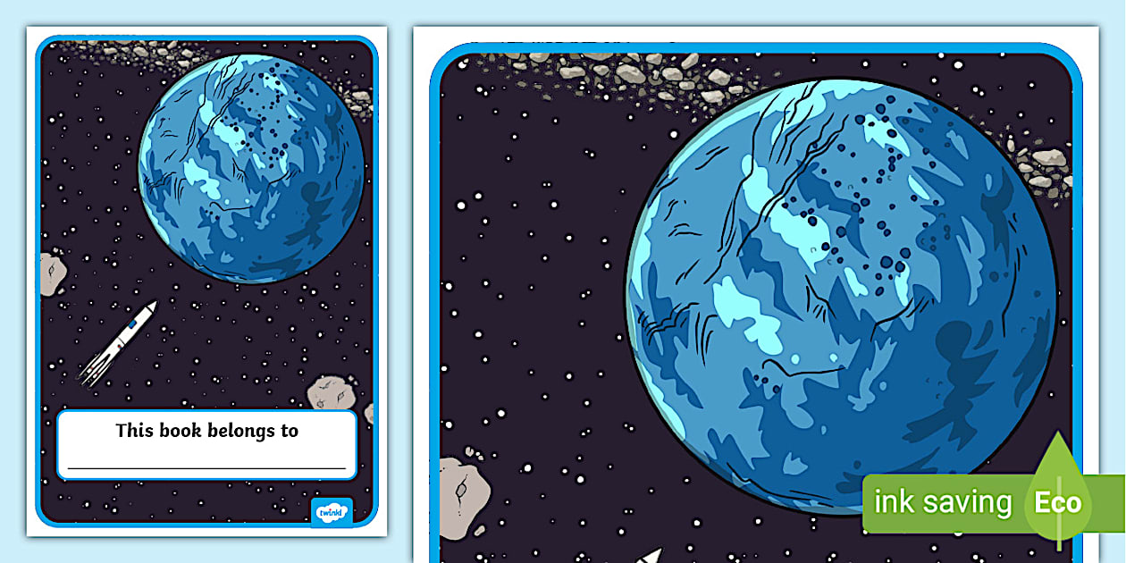 Neptune Planet Book Cover | Twinkl | Stationery | Planets