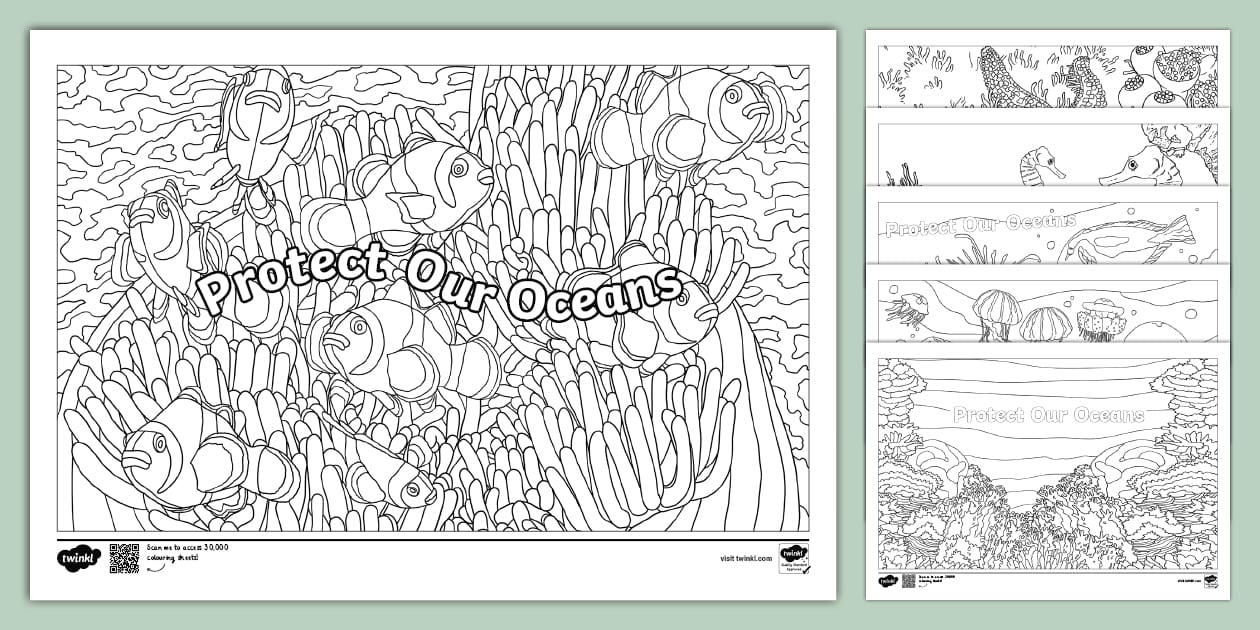 Protect Our Oceans Colouring Sheets - Twinkl - KS2 - Twinkl