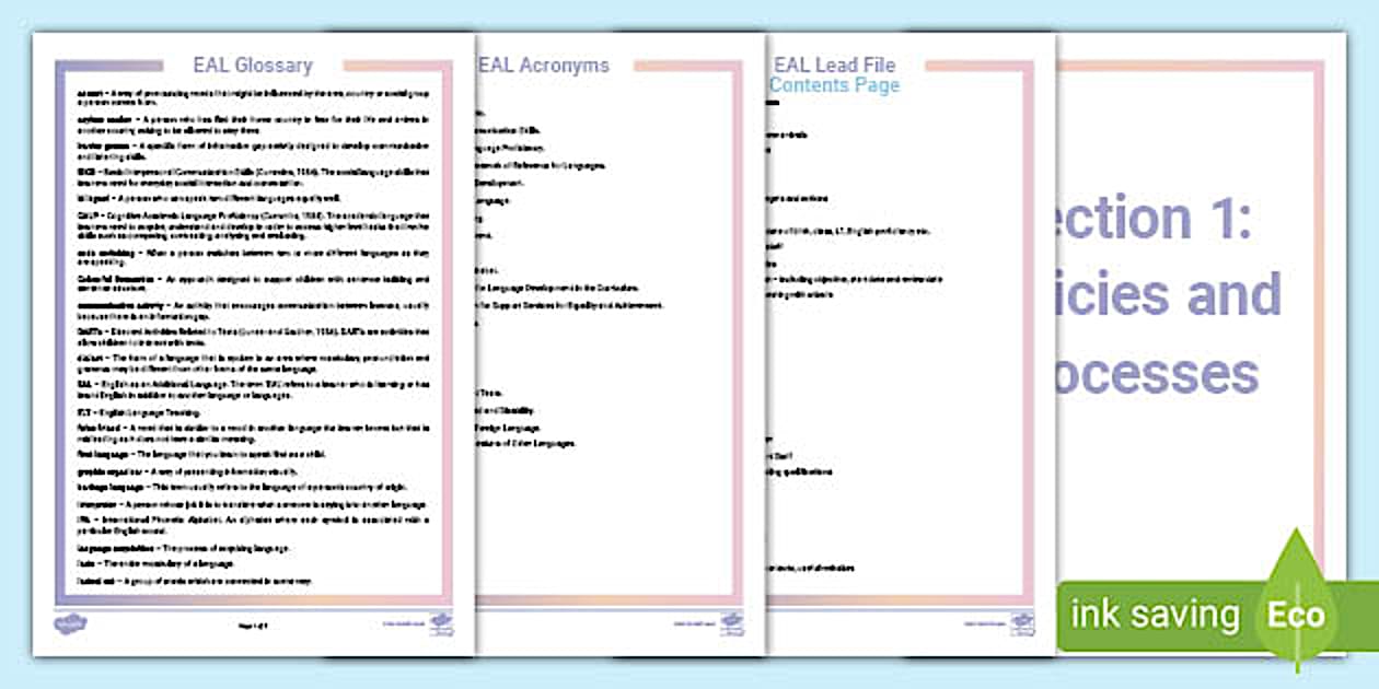 EAL Lead File - Inclusion Teaching Resources (teacher made)