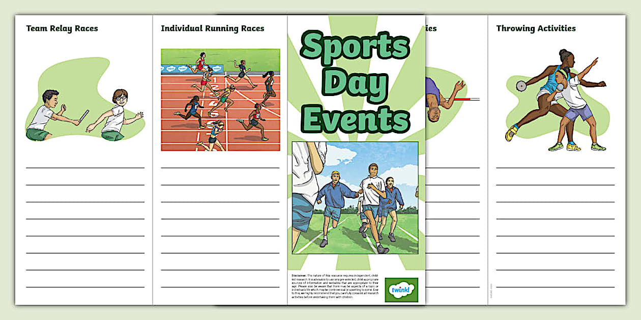 Sports Day Events Leaflet Template (teacher made) - Twinkl