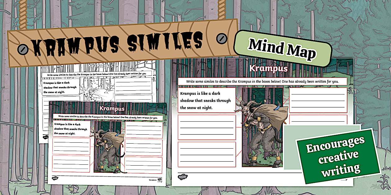 Krampus Similes Mind Map - Twinkl
