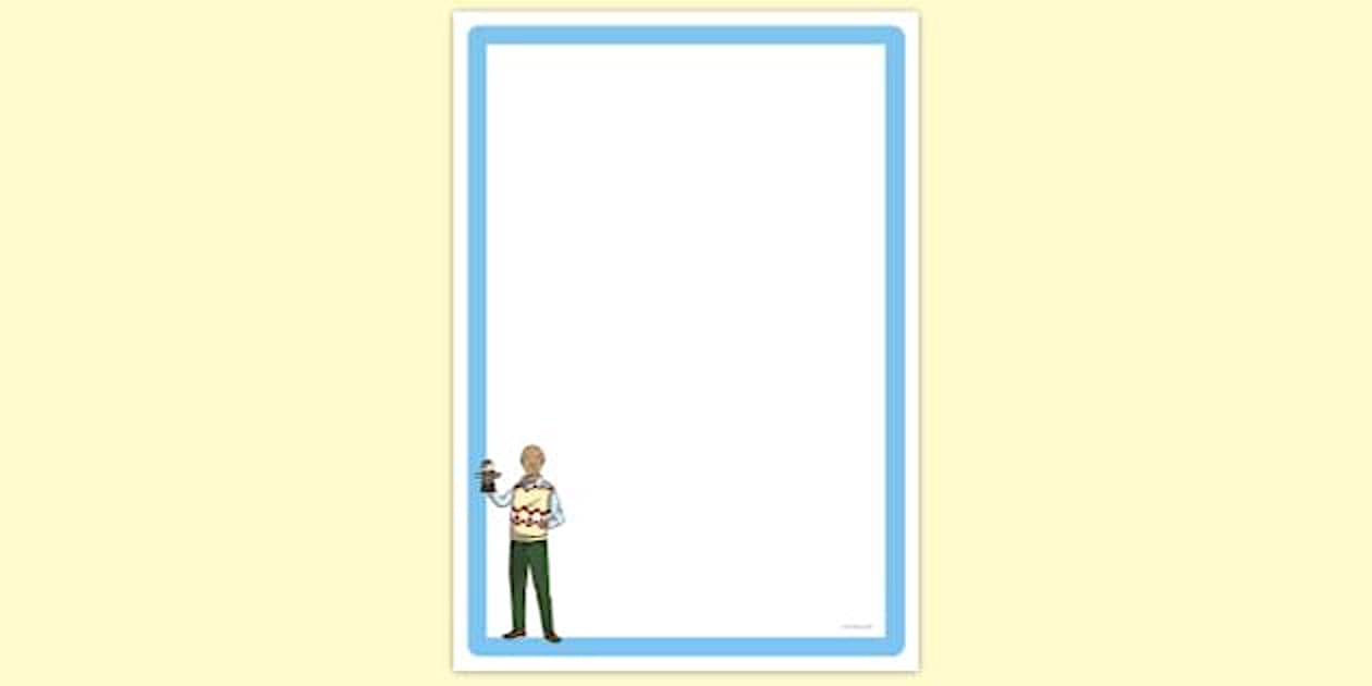 Simple Blank Teacher With Hand Puppet On Page Border
