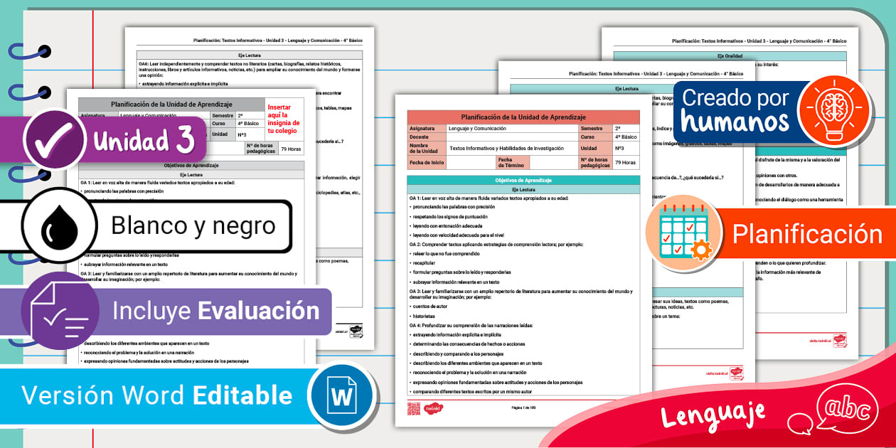 Planificación | Unidad 3 | Lenguaje y Comunicación | 4º