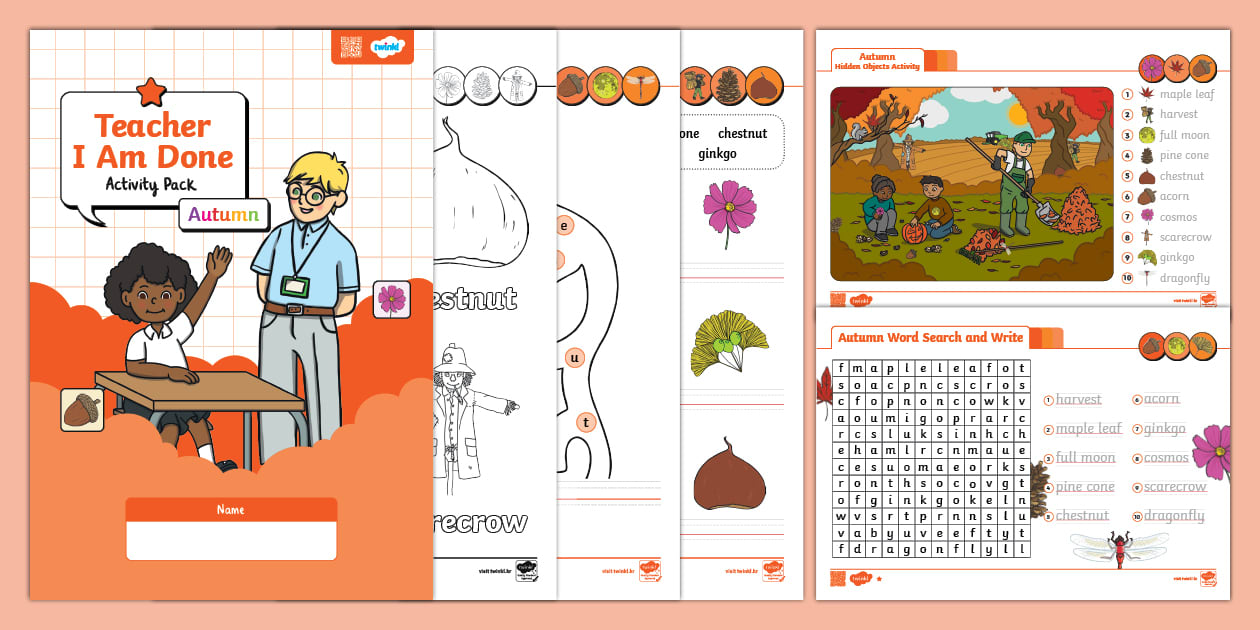 Teacher I Am Done Activity Pack | Autumn | Lv.1 - Twinkl