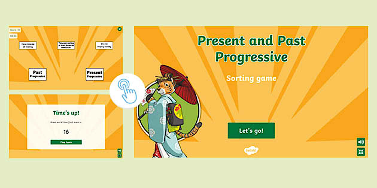 Present and Past Progressive Sorting Game - KS2 Revision