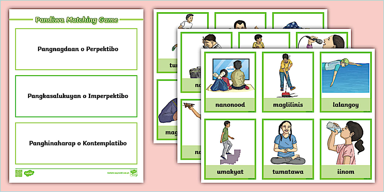 Pandiwa Matching Game | Grade 4 - 6 |Twinkl PH - Twinkl