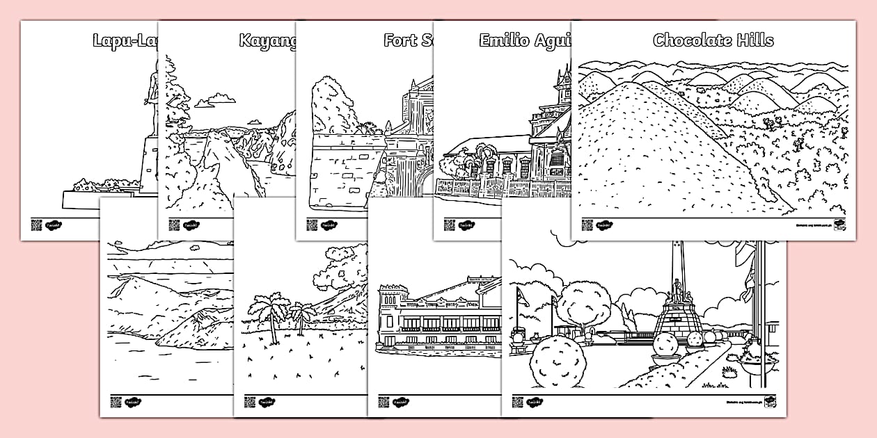 Philippine Landmarks Coloring Sheet | Philippines | Twinkl
