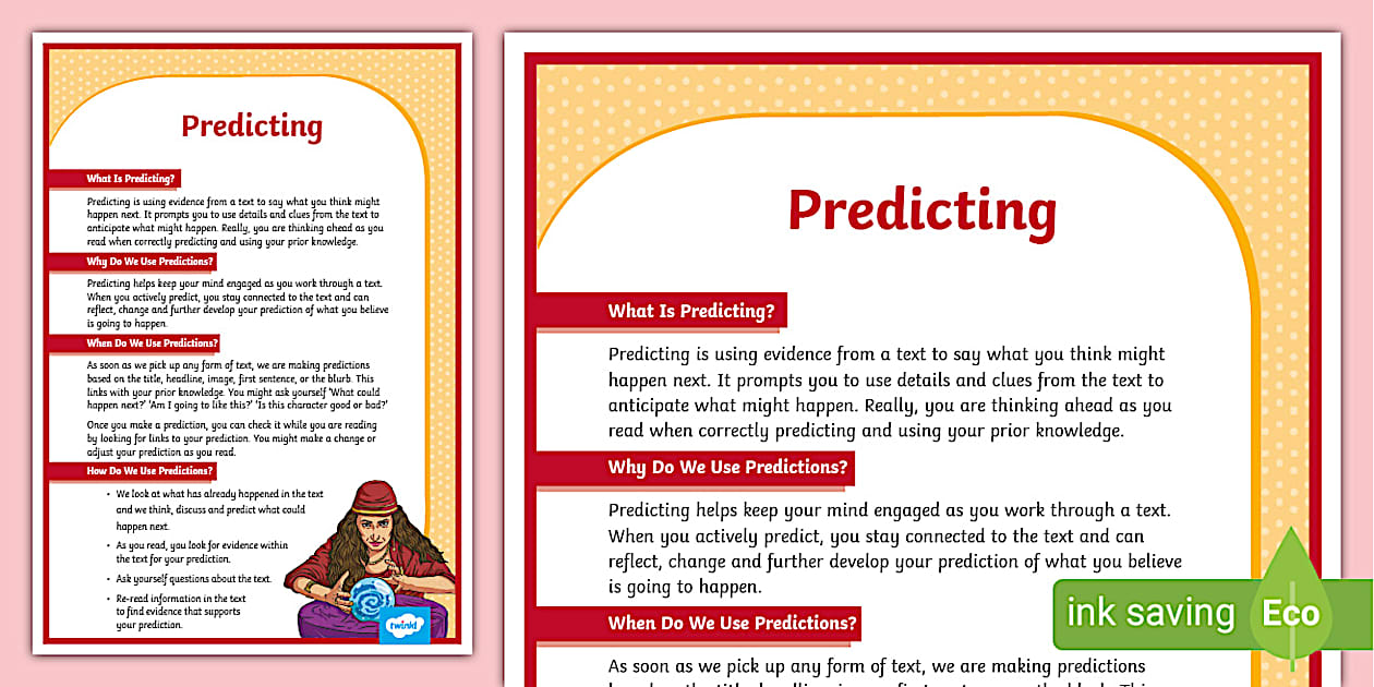 Reading Comprehension Skills: Predicting Poster (Year 5-6)