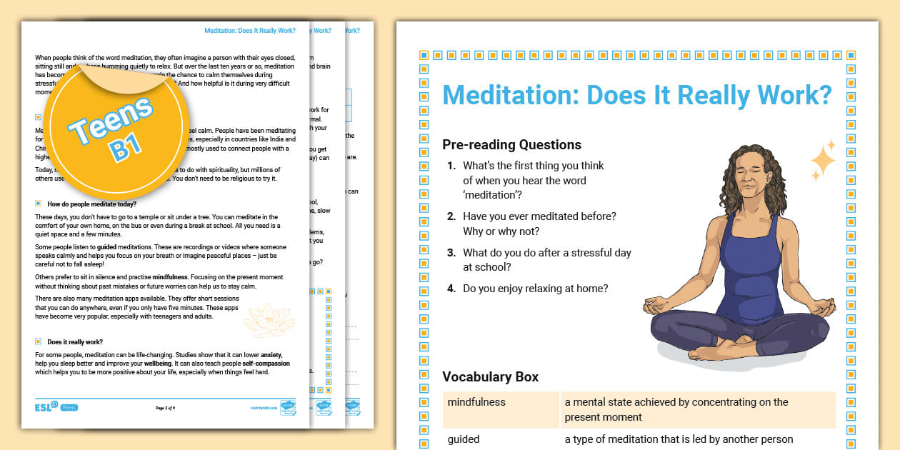 ESL Meditation: Does it Really Work? Reading [Teens, B1]