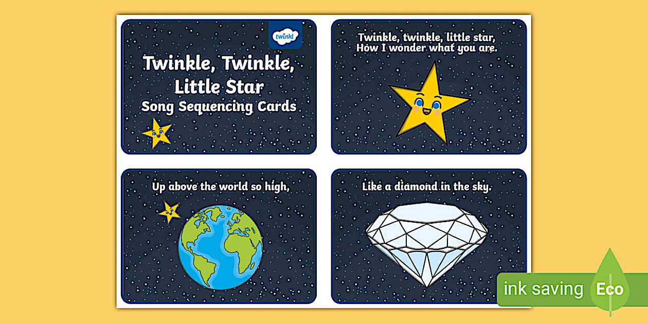 Twinkle Twinkle Little Star Sequencing (4 per A4) - Twinkl